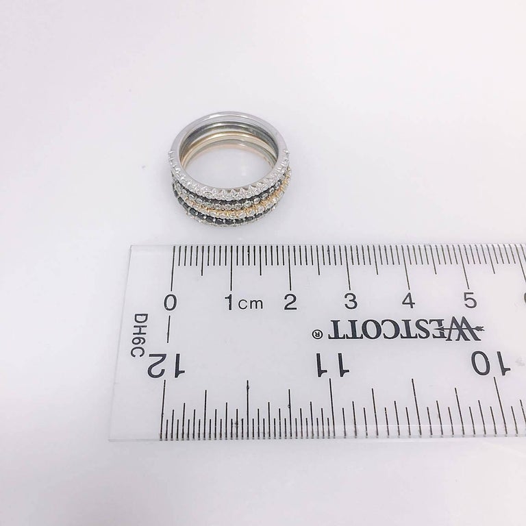 Set of Four Stackable Diamond Rings For Sale at 1stDibs
