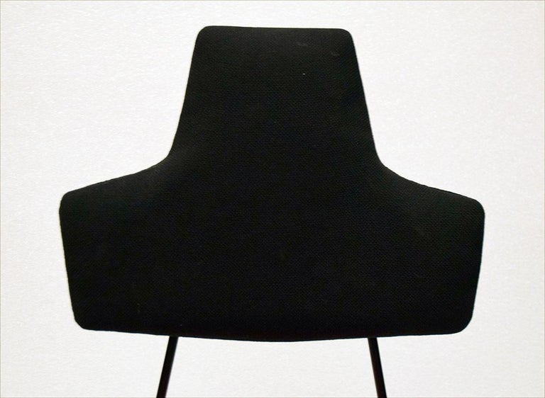 Set of Four talian Black and Red Dining Chairs, 1950s For Sale at 1stDibs