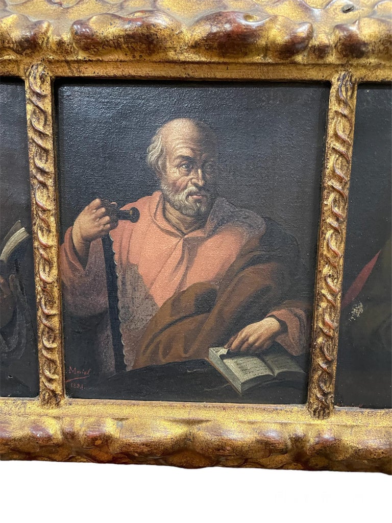 Set of Four Triptychs Oil Paintings on Canvas of the Twelve Apostles For Sale at 1stDibs