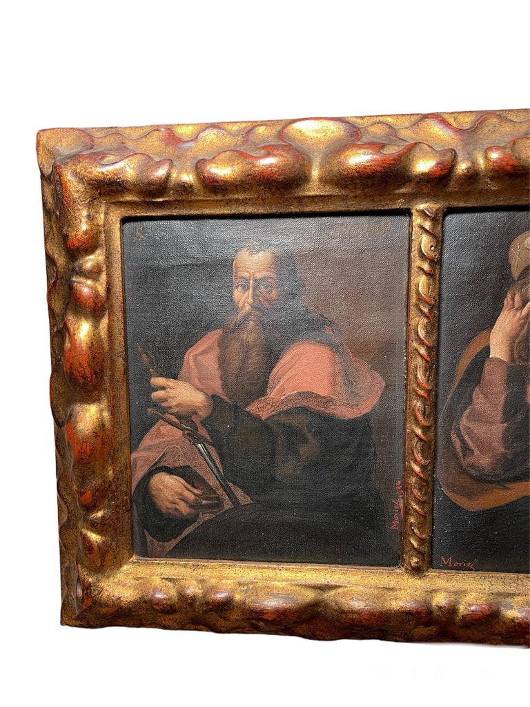 Set of Four Triptychs Oil Paintings on Canvas of the Twelve Apostles For Sale at 1stDibs