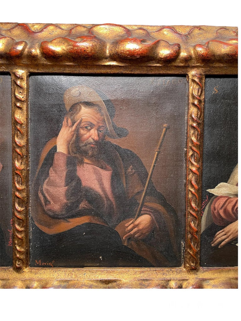 Set of Four Triptychs Oil Paintings on Canvas of the Twelve Apostles For Sale at 1stDibs