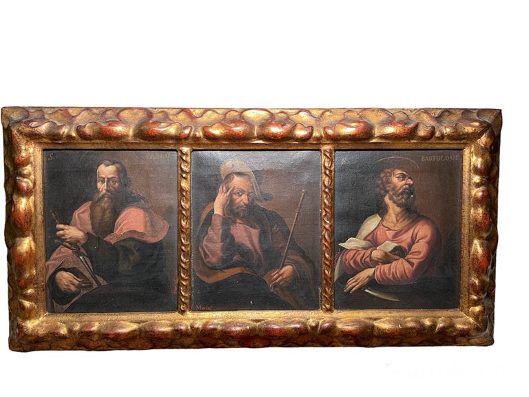 Set of Four Triptychs Oil Paintings on Canvas of the Twelve Apostles ...