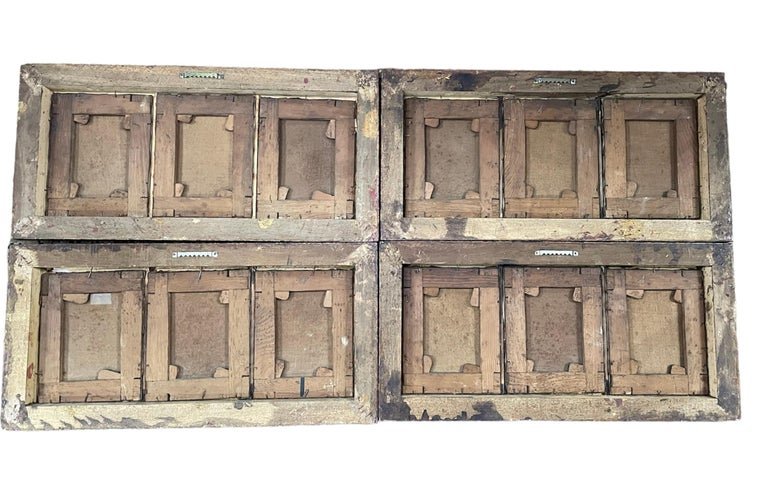 Set of Four Triptychs Oil Paintings on Canvas of the Twelve Apostles For Sale at 1stDibs