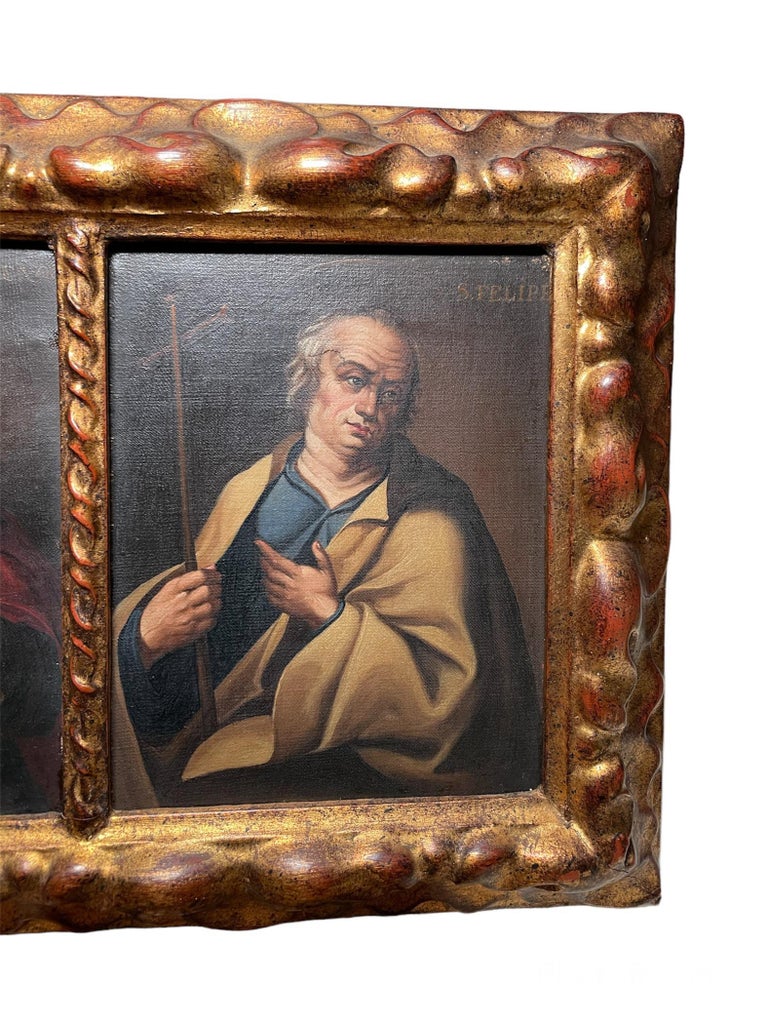 Set of Four Triptychs Oil Paintings on Canvas of the Twelve Apostles For Sale at 1stDibs