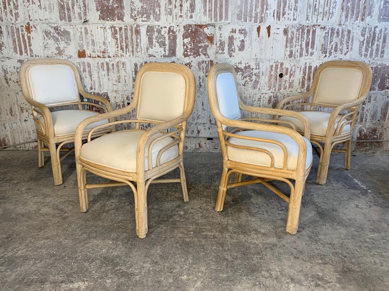 Set of Four Twisted Rattan Dining Chairs at 1stDibs | twisted rattan ...