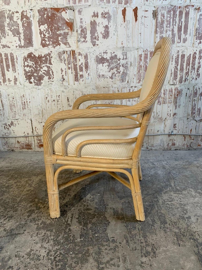 Set of Four Twisted Rattan Dining Chairs For Sale at 1stDibs
