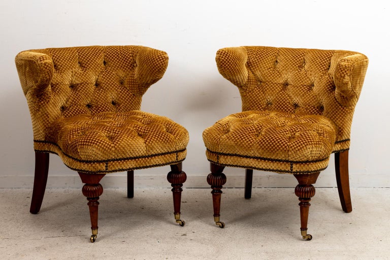 Set of Four Upholstered Card Table Chairs For Sale at 1stDibs