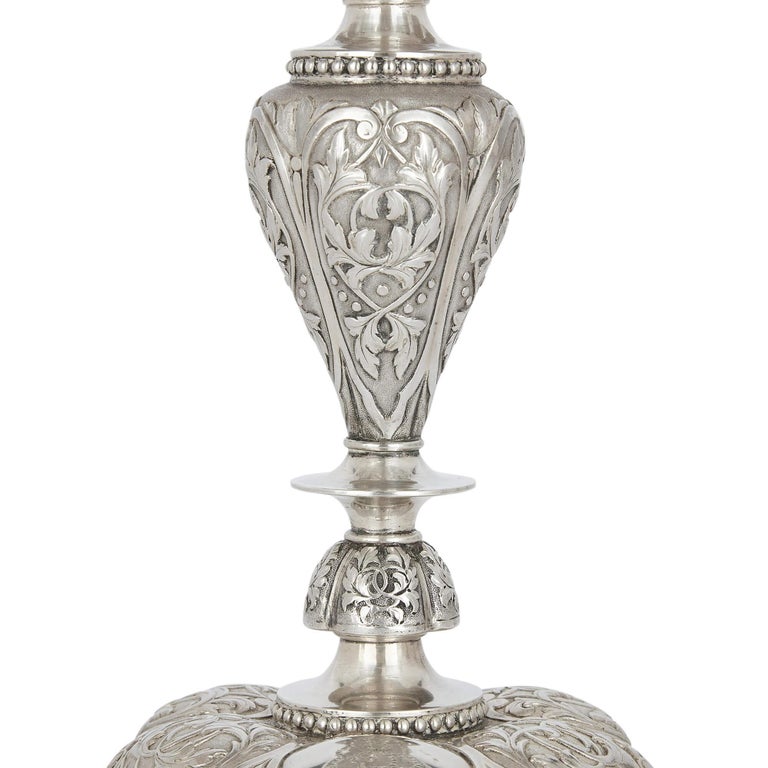 Set of Four Victorian Silver Stands by Hunt and Roskell, London For ...