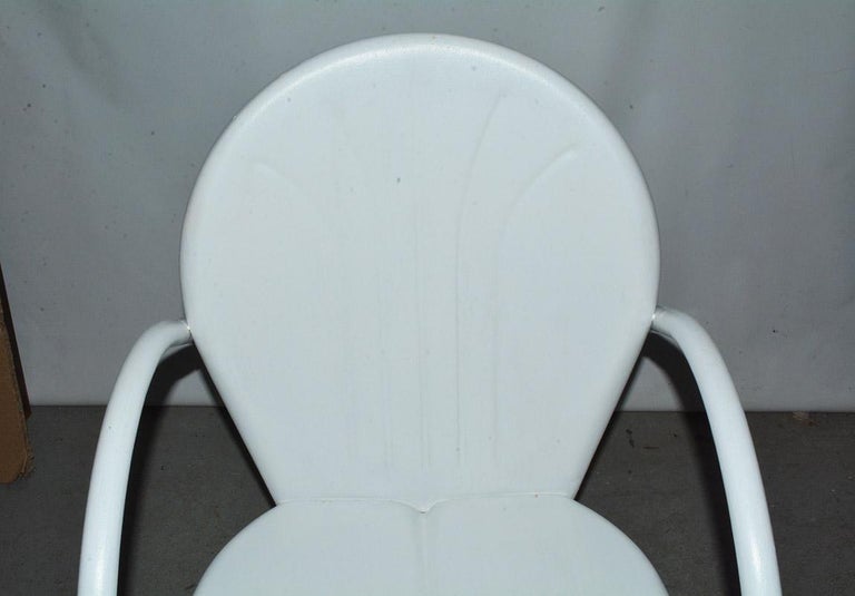 Set of Four Vintage Clam Shell Metal Spring Armchairs For Sale at ...