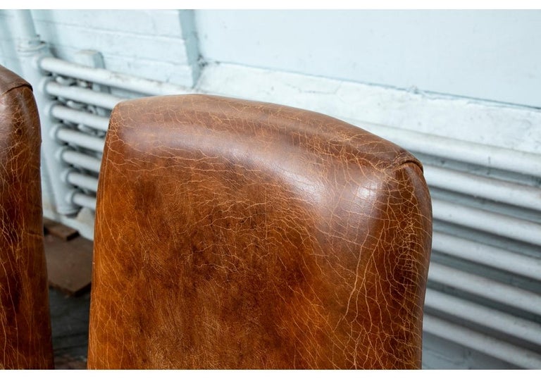 Set of Four Vintage Leather Dining Chairs For Sale at 1stDibs