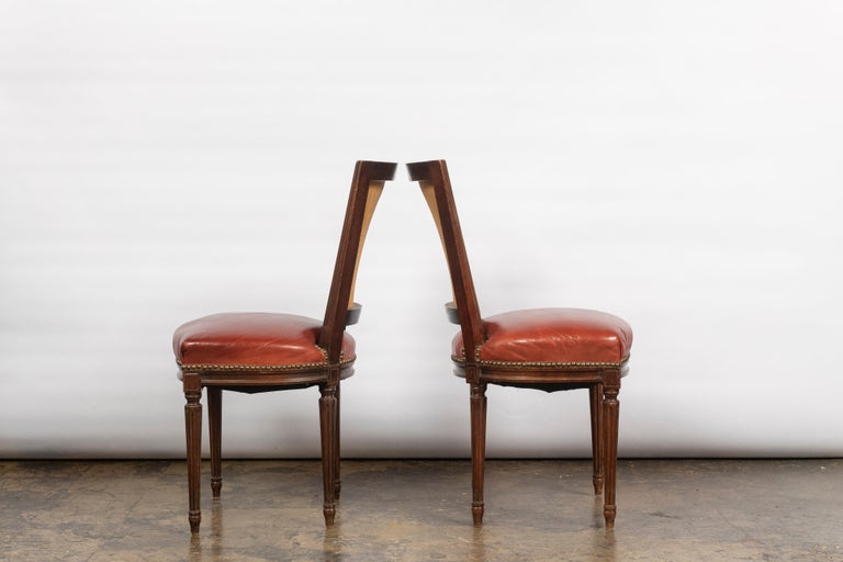 Set of Four Vintage Louis XVI Style Dining Chairs Upholstered in ...