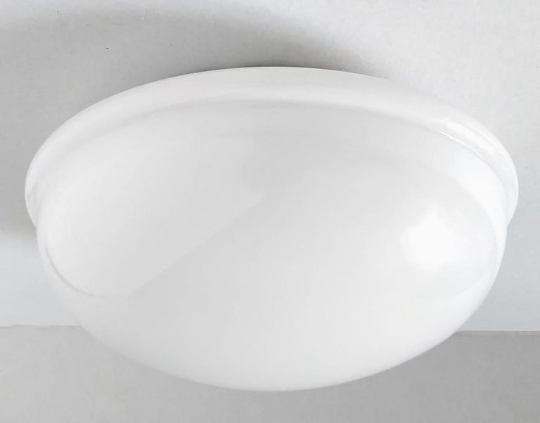 Set Of Four Vintage Minimalist Glass Flush Mounts Ceiling Or Wall