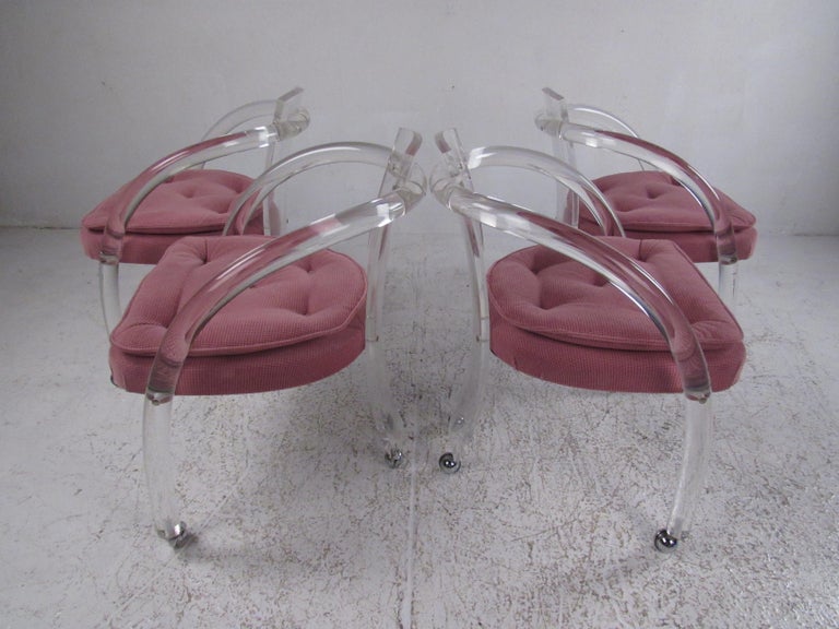 Set of Four Vintage Modern Tubular Lucite Dining Chairs at 1stdibs