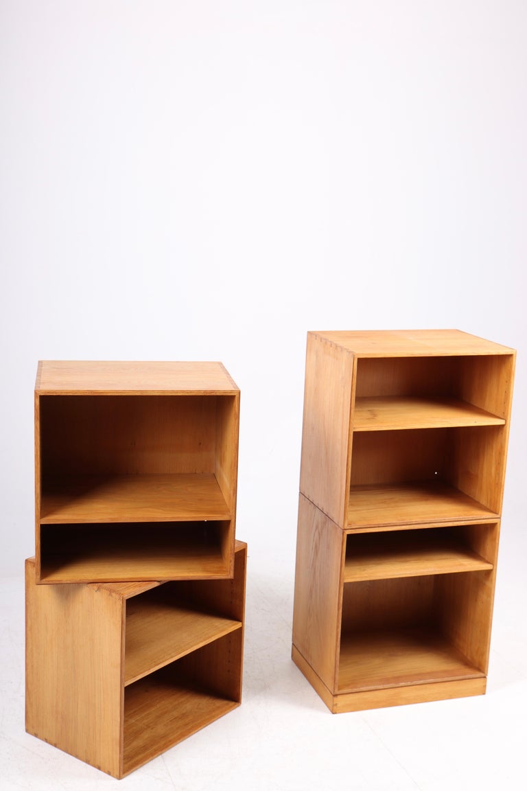 Set of Four Wall-Mounted Bookcases in Solid Oak, Made in Denmark 1960s ...
