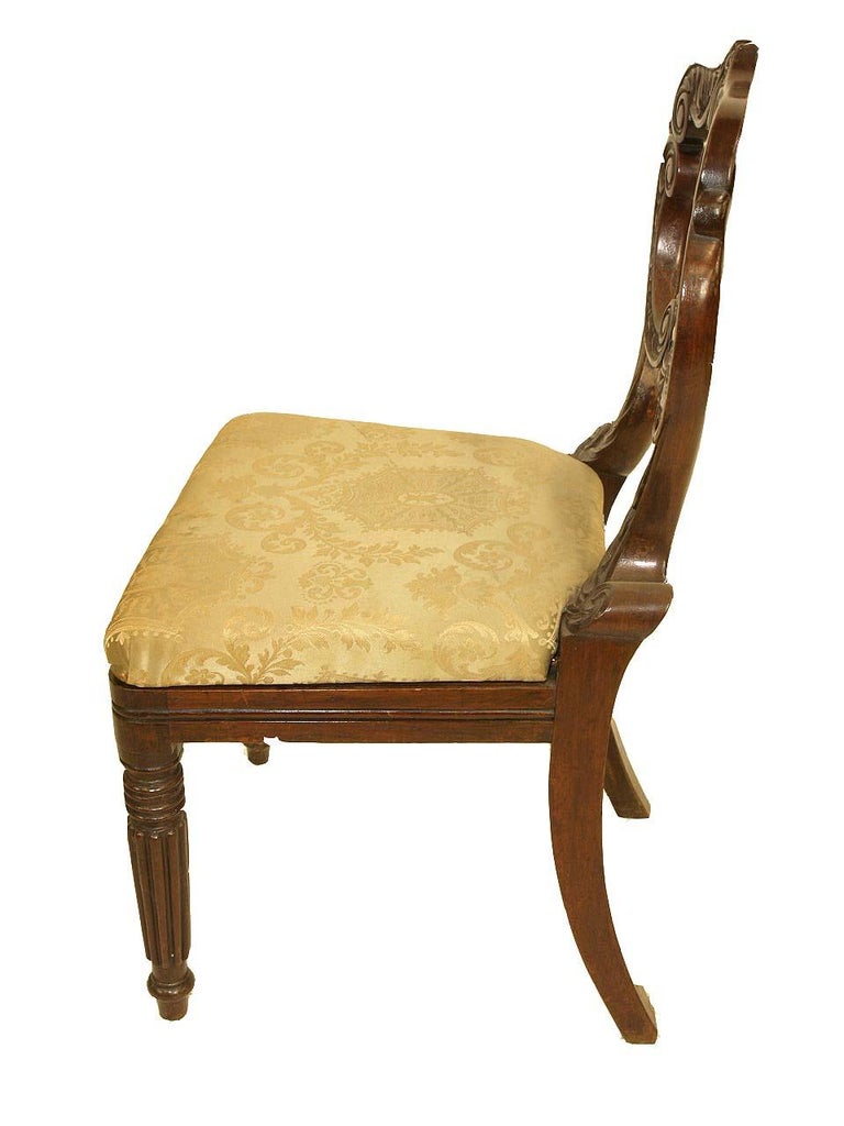 Set of Four William 4th Carved Rosewood Side Chairs For Sale at 1stDibs