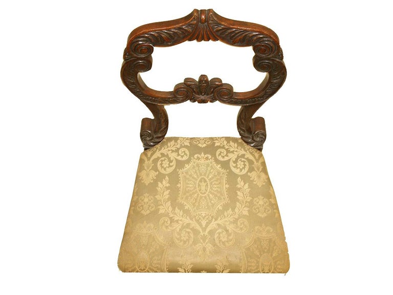 Set of Four William 4th Carved Rosewood Side Chairs For Sale at 1stDibs