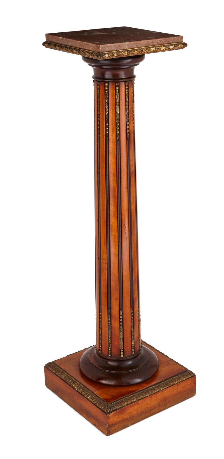 Set of Four Wood, Marble, and Gilt Bronze Columns For Sale at 1stDibs