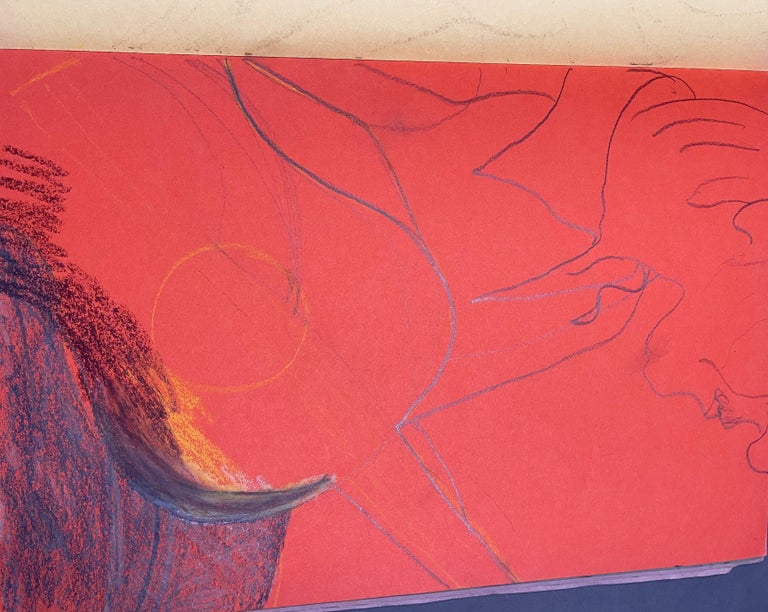 Set of Fourteen 1970s Modern Colored Drawing For Sale at 1stDibs
