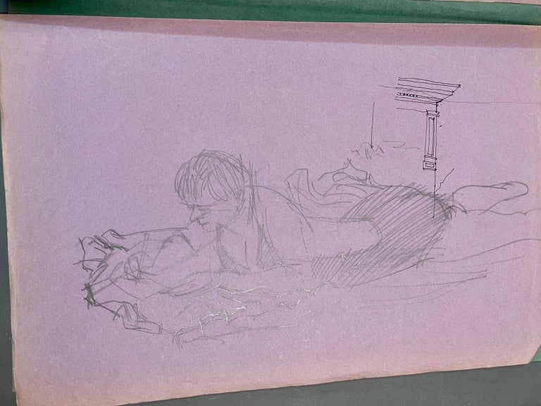 Set of Fourteen 1970s Modern Colored Drawing For Sale at 1stDibs