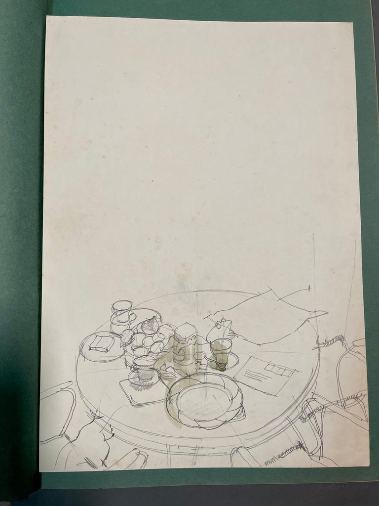 Set of Fourteen 1970s Modern Colored Drawing For Sale at 1stDibs
