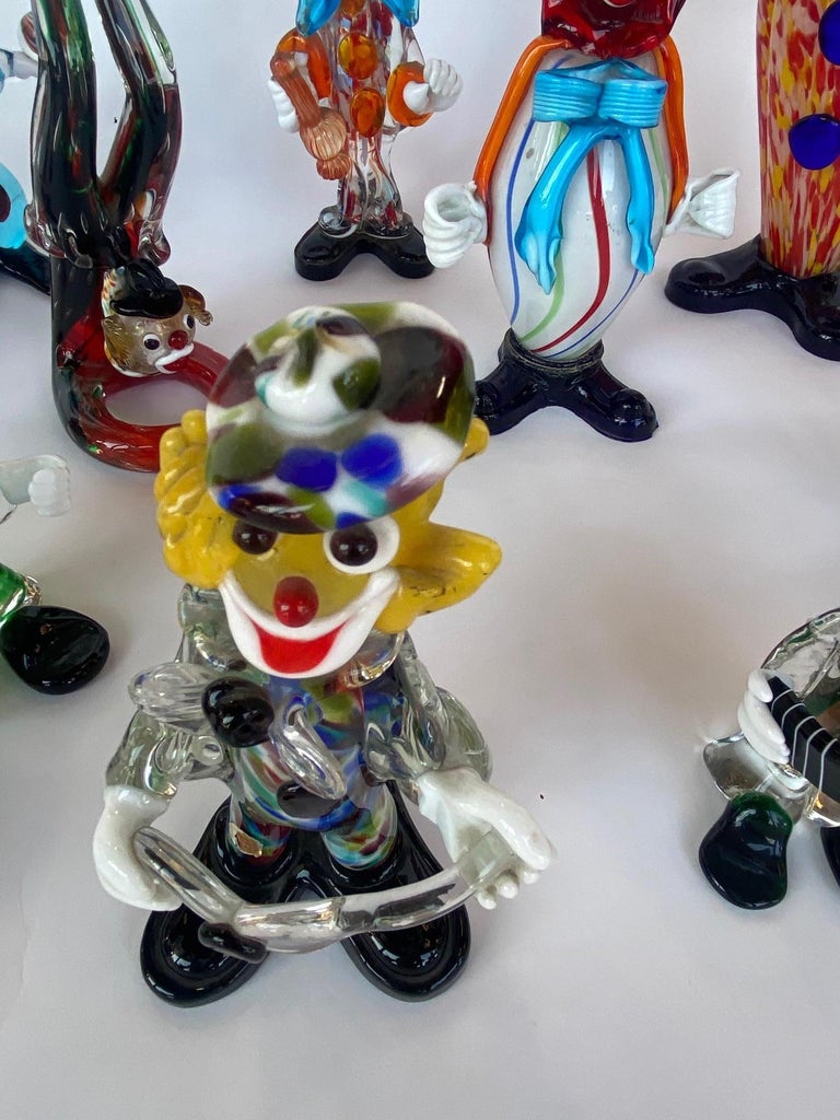 Set of Fourteen Murano Glass Clowns, 20th Century For Sale at 1stDibs