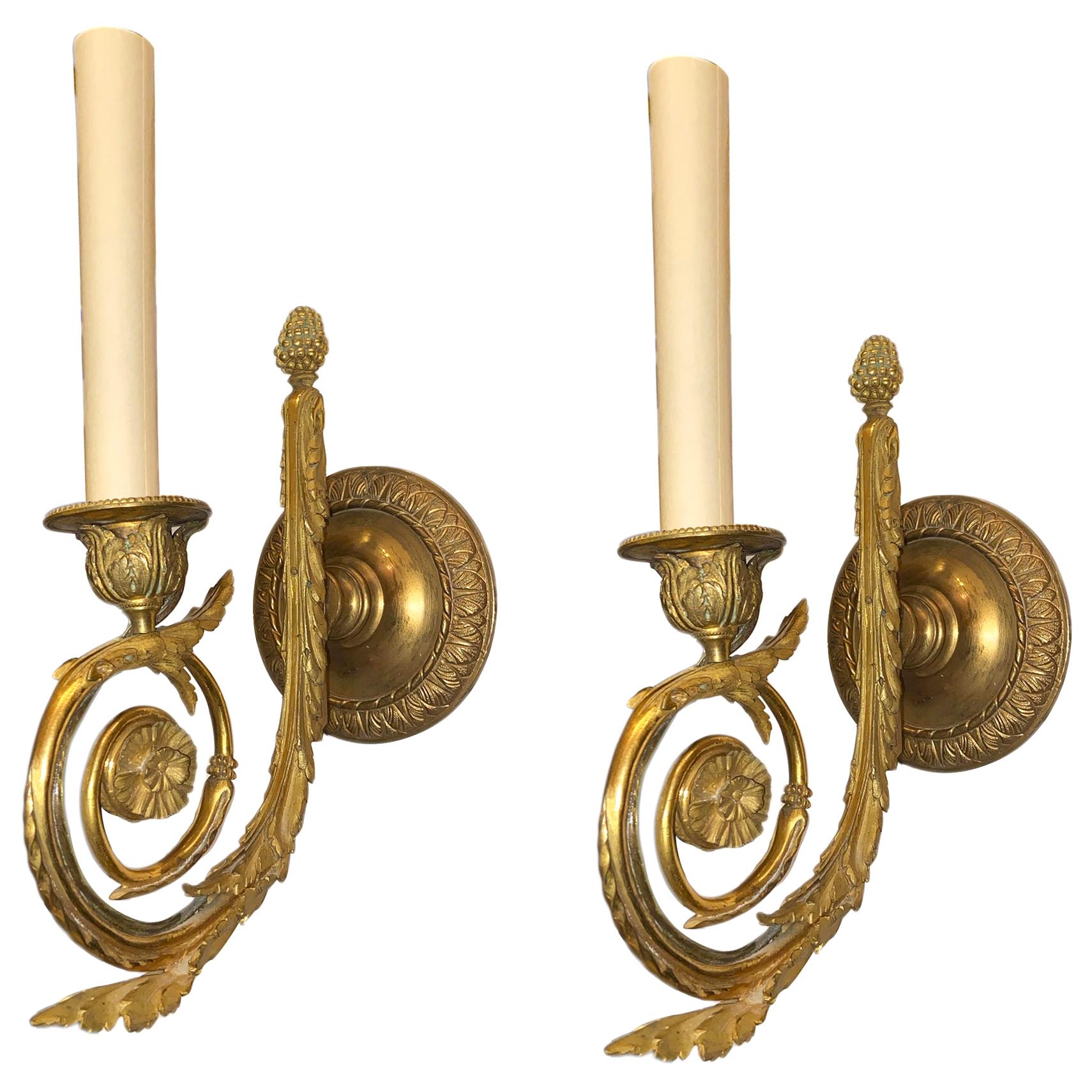Set of Gilt Bronze Sconces, Sold in Pairs For Sale at 1stDibs