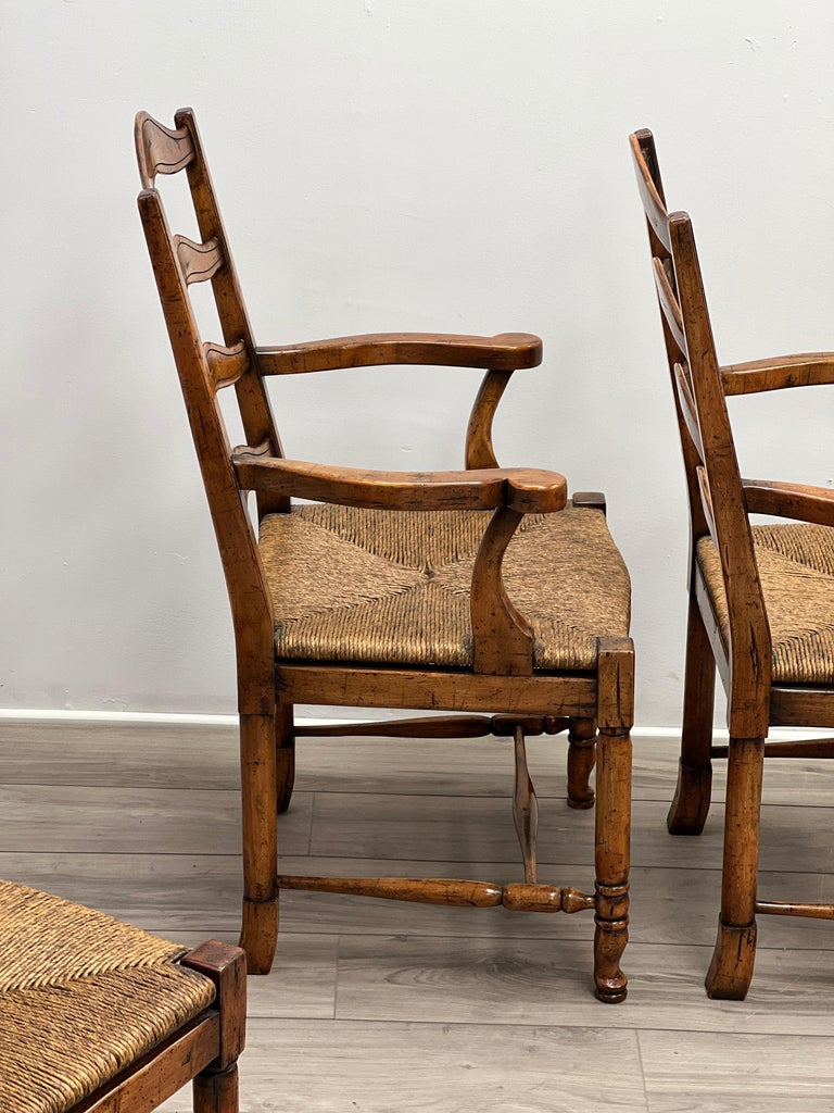 Set of French Provincial Style Ladder Back Chairs For Sale at 1stDibs