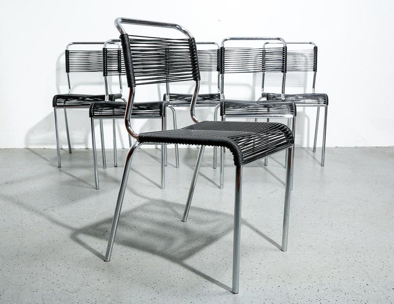 Set of French Spaghetti Stacking Dining Chairs For Sale at 1stDibs