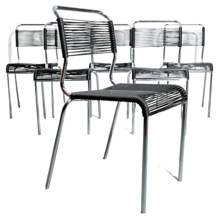 Set of French Spaghetti Stacking Dining Chairs For Sale at 1stDibs