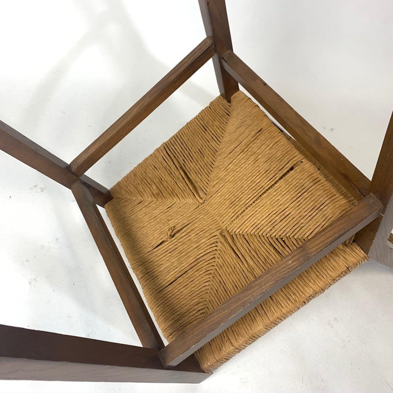 Set of French Woven Rush Seat and Back Chairs in the Manner of ...