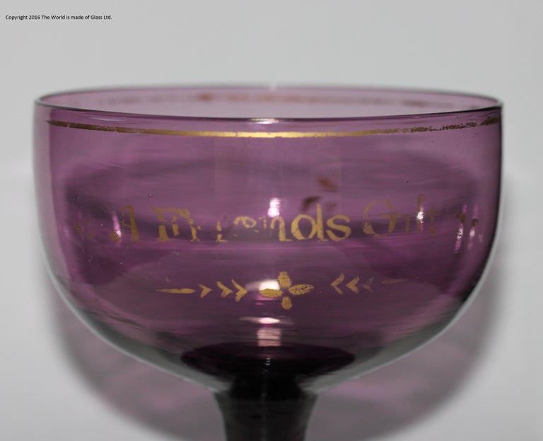 Set of Georgian, Hand-Blown, Gilded, Pale Amethyst Glass Cream Jug and ...