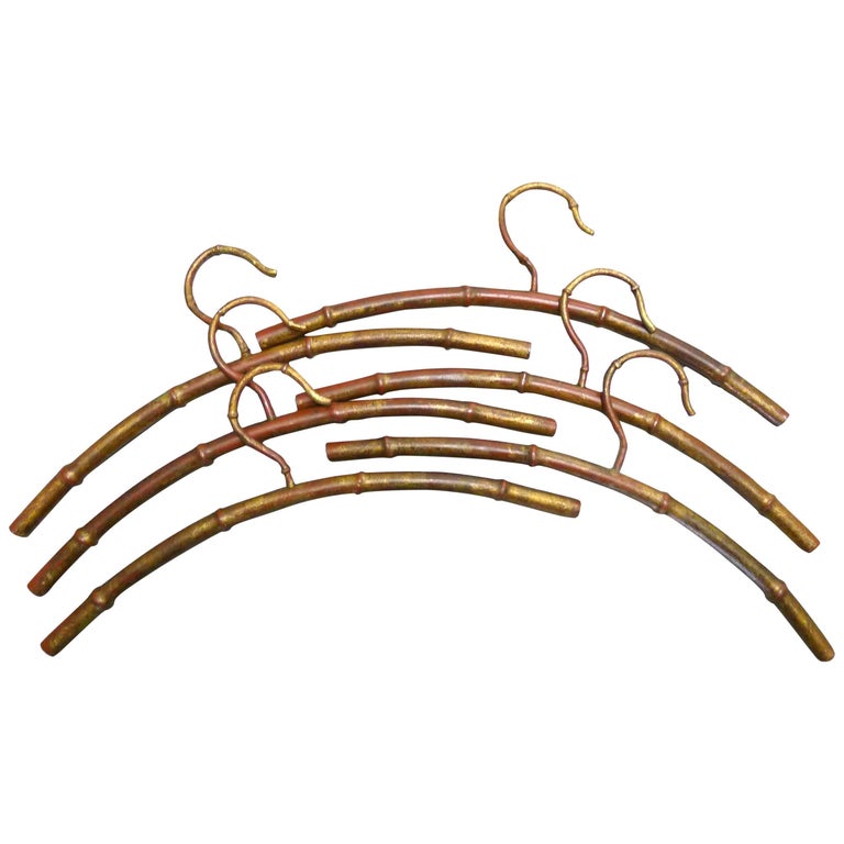 Set of Gilt Bamboo Coat Hangers at 1stDibs | bamboo hangers