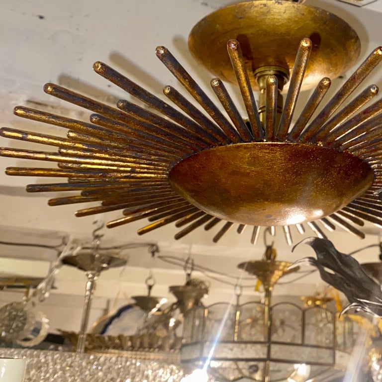 Set of Gilt Sunburst Light Fixtures, Sold Individually For Sale at 1stDibs