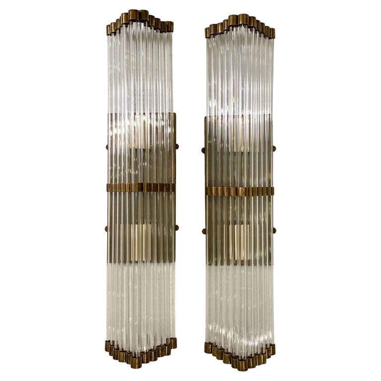 Set of Glass Rod Sconces, Sold Per Pair For Sale at 1stDibs