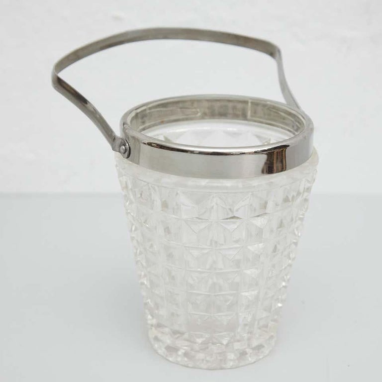 Set of Glass Whisky Bottles and Ice Bucket, circa 1950 For Sale at 1stDibs