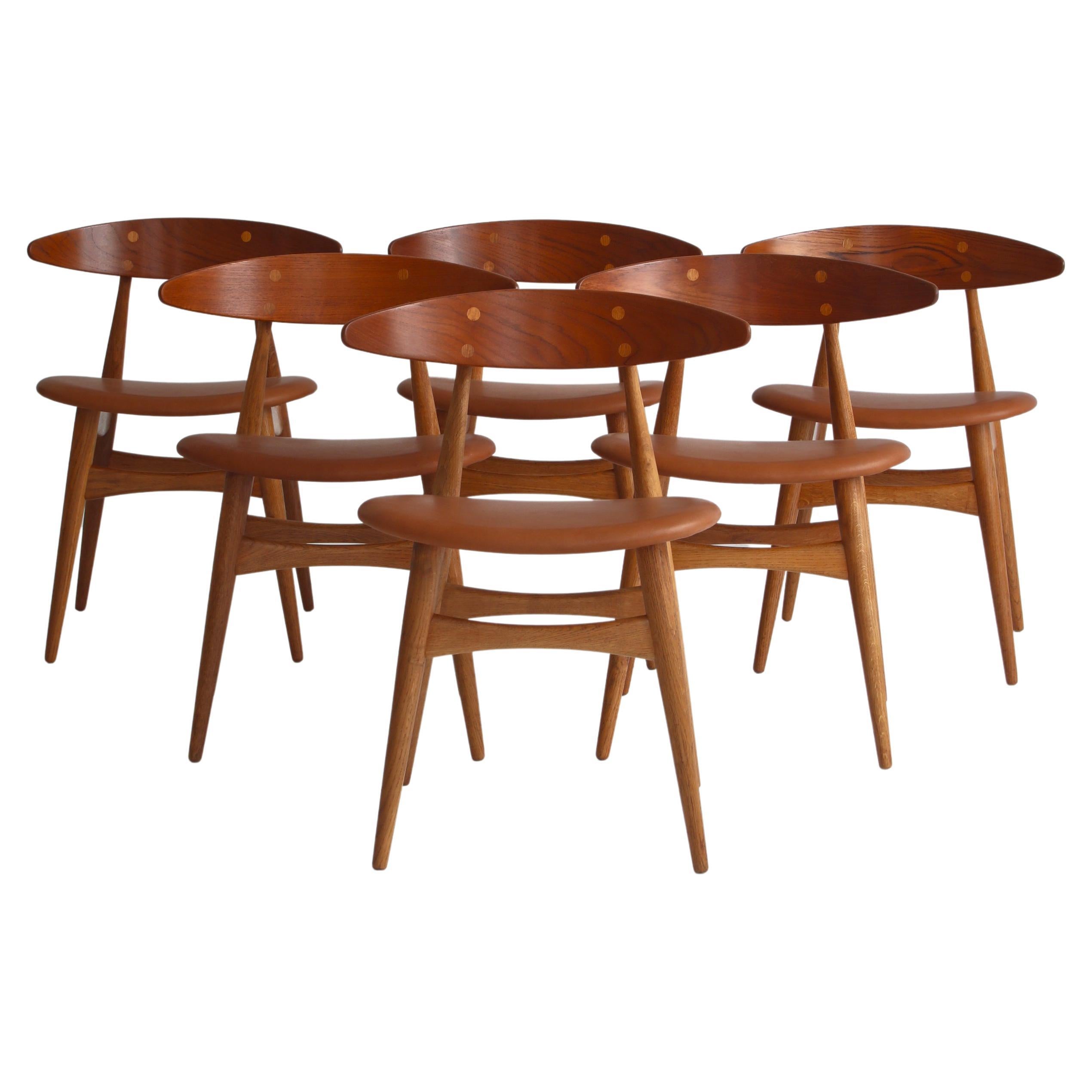 Ten Danish Vintage Wishbone Chairs CH 24 by Hans J. Wegner for Carl ...