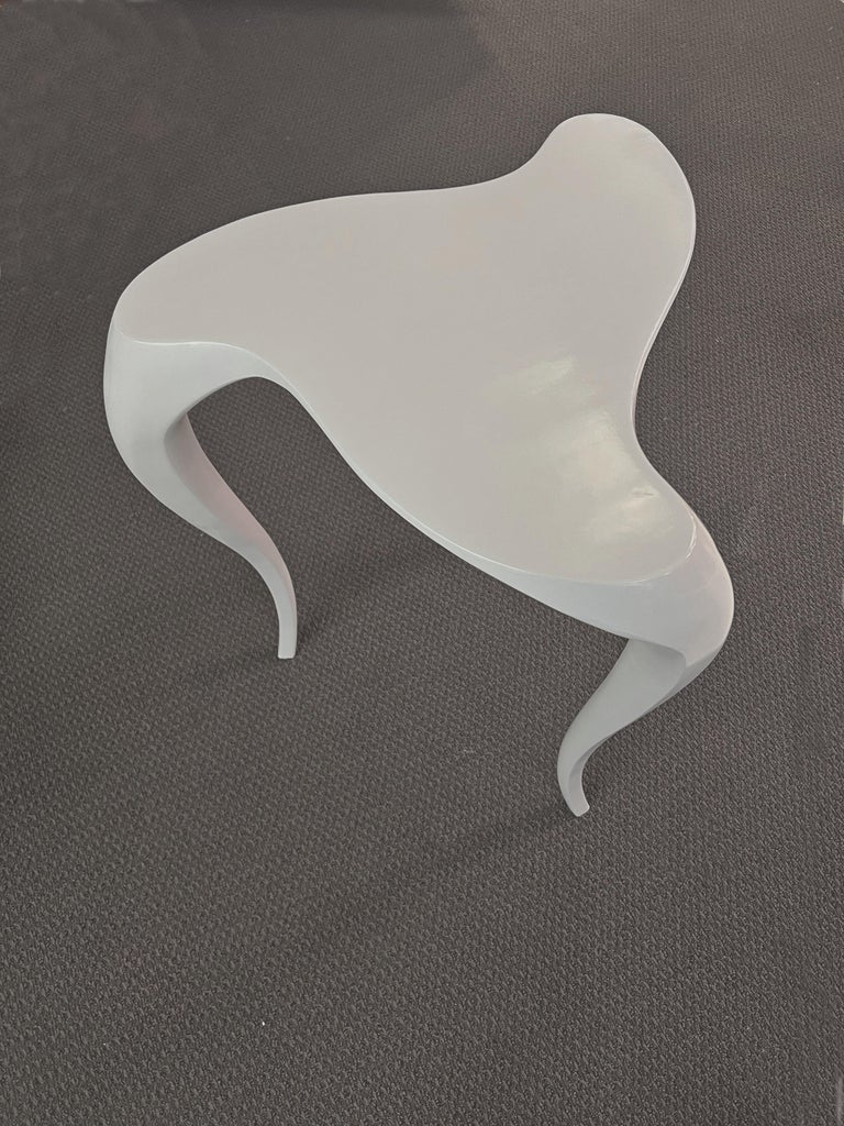 Set of Hollywood Regency Light Grey Lacquer Side Tables For Sale at 1stDibs