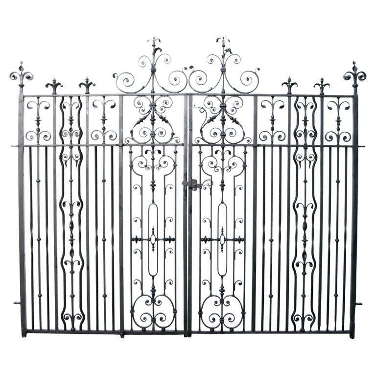 Set of Impressive Antique Georgian Wrought Iron Side Gates For Sale at ...