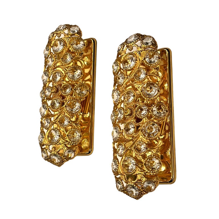 Set of Inset Crystal Sconces, Sold Per Pair For Sale at 1stDibs