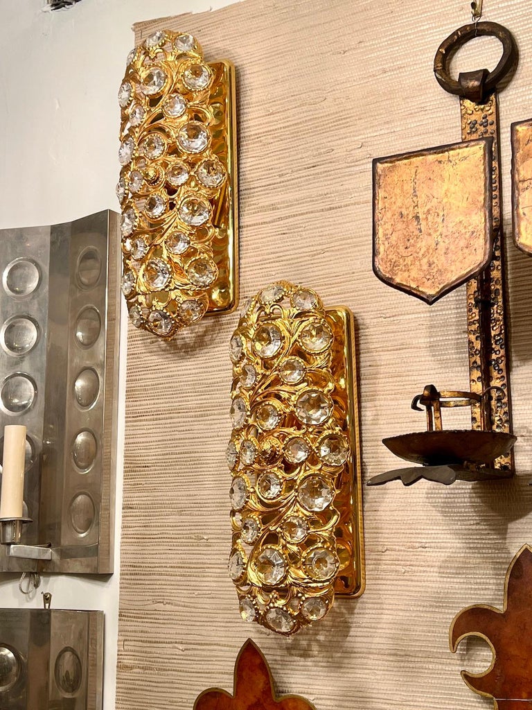 Set of Inset Crystal Sconces, Sold Per Pair For Sale at 1stDibs