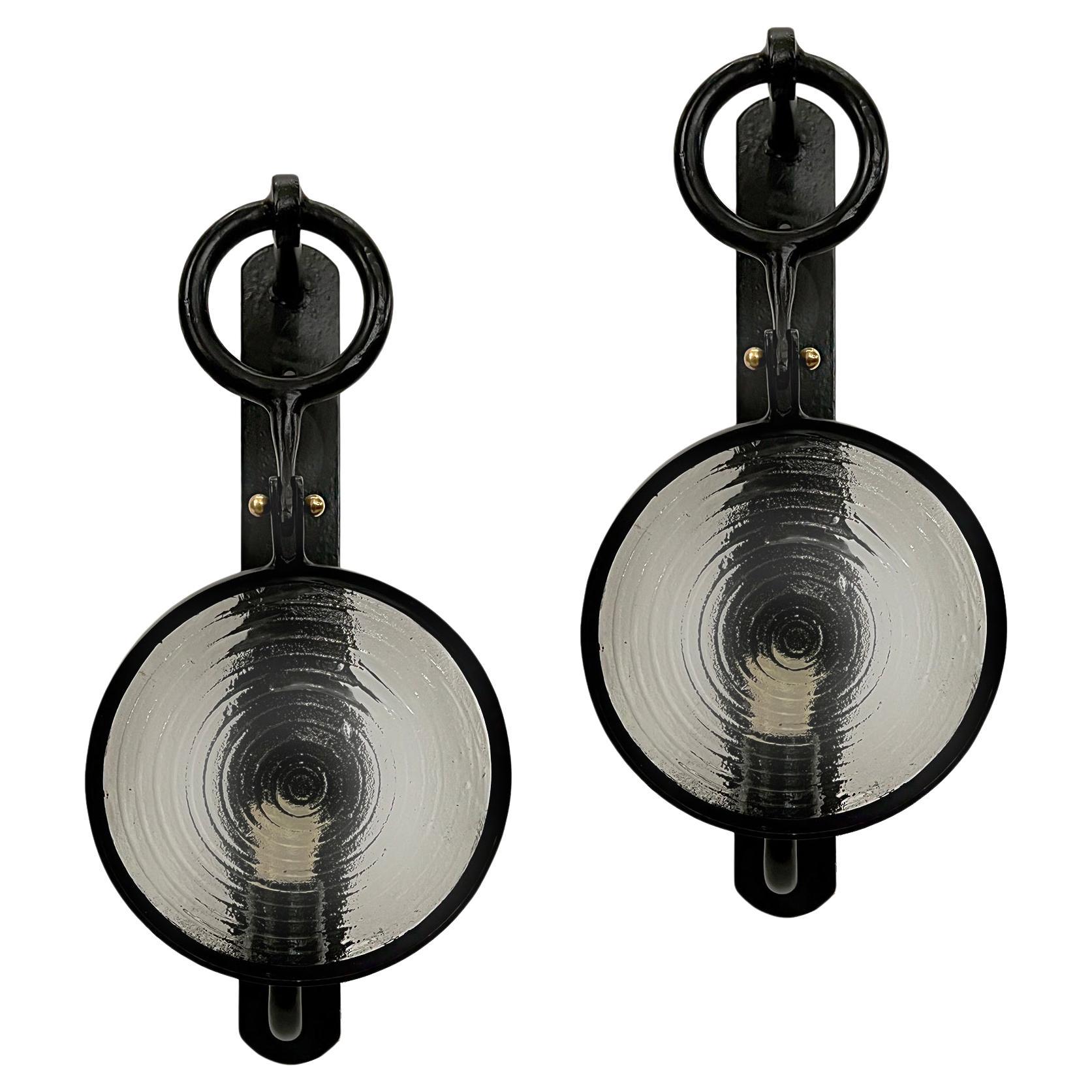 Set of Gilt Sconces with Glass Insets, Sold Per Pair For Sale at 1stDibs