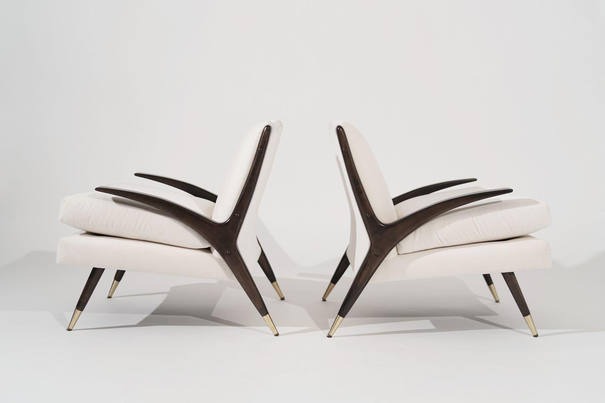 Set of Karpen of California Lounge Chairs in Mohair, circa 1950s For ...