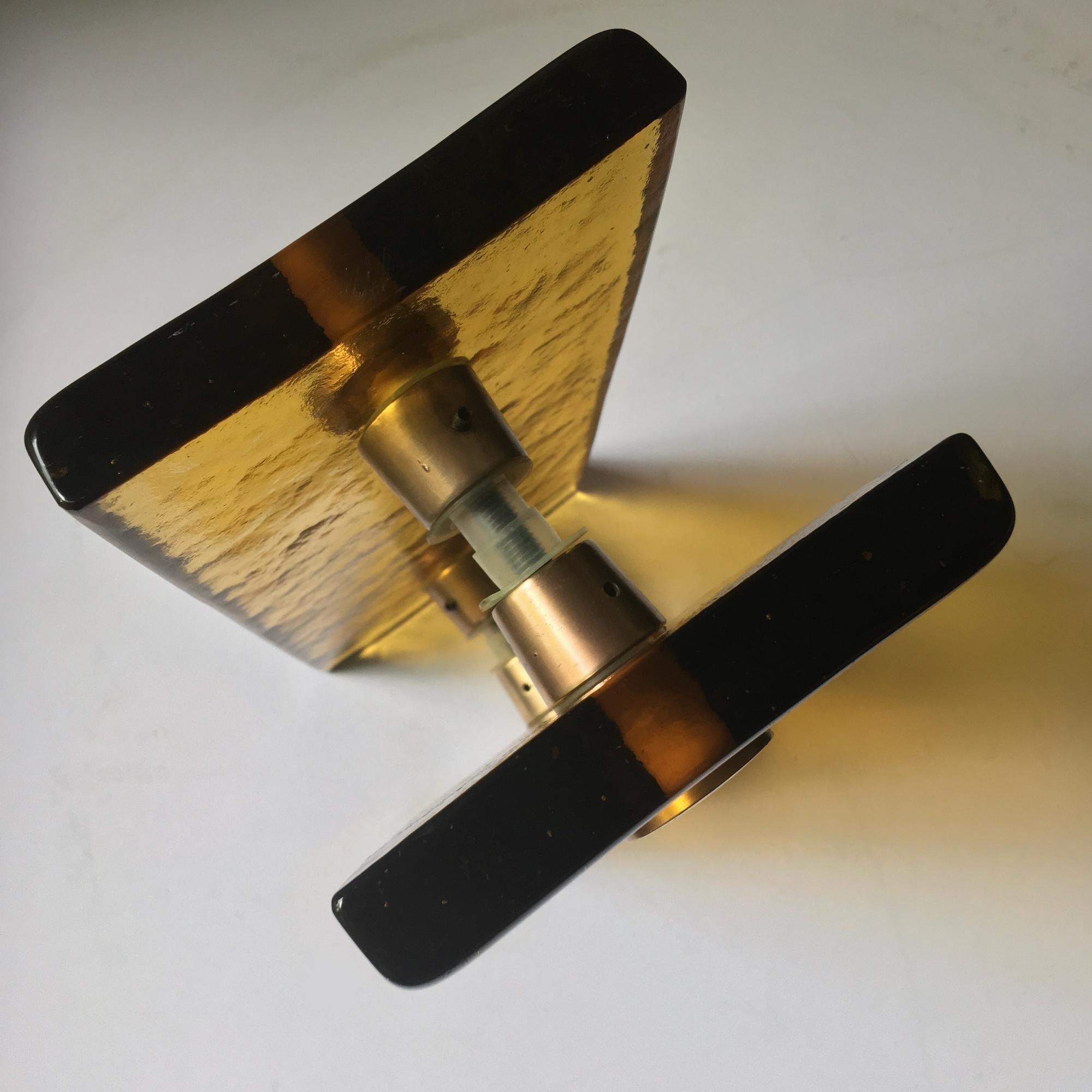 Set of Large Amber Glass Handles with Bronze Fixings, France, 1960s at ...