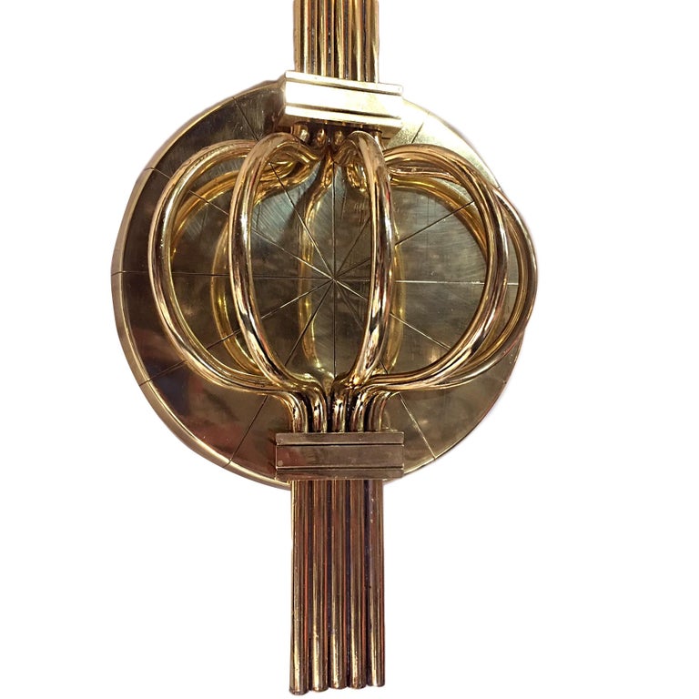 Set of Large Moderne Style 5-Arm Sconces For Sale at 1stDibs