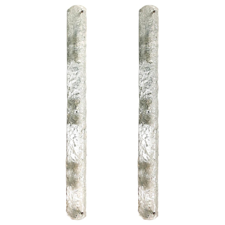 Pair of Large Molded Glass Sconces, Sold in Pairs For Sale at 1stDibs