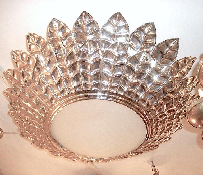 Set of Large Silver Plated Light Fixtures, Sold Individually For Sale ...