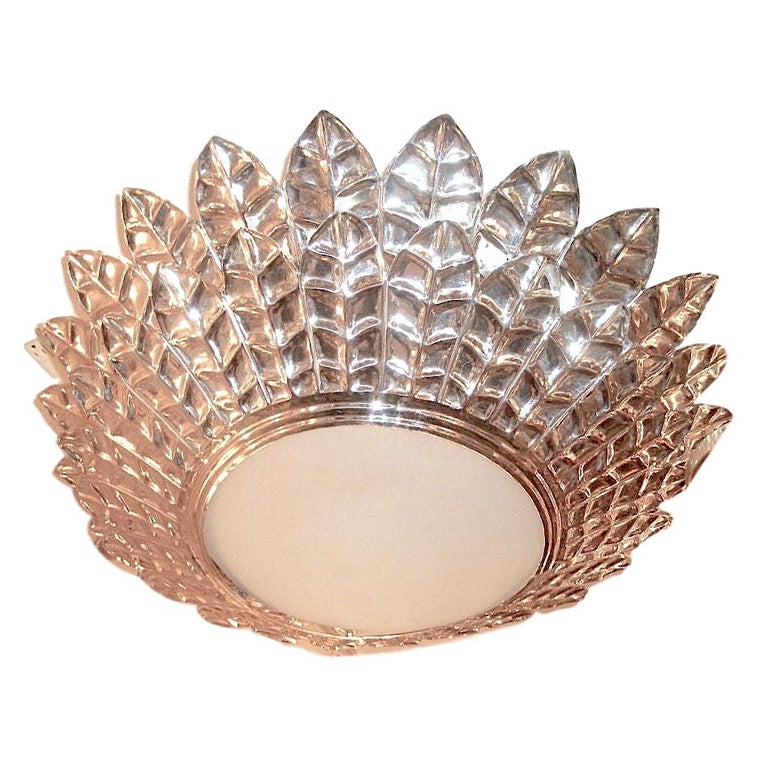 Set of Large Silver Plated Sunburst Light Fixtures, Sold Individually ...