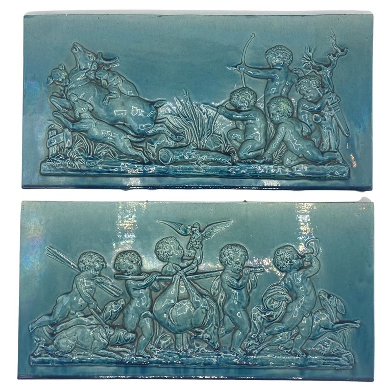 Set of Late 19th Century Dunmore Pottery Victorian Glazed Ceramic Wall ...