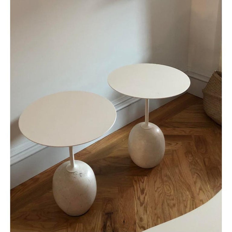 Set of Lato Ln8,White Round Top Side Tables, by Luca Nichetto for ...