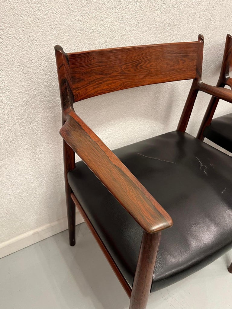Set of Leather Model 404 Chair by Arne Vodder, Denmark, ca. 1958 at 1stDibs